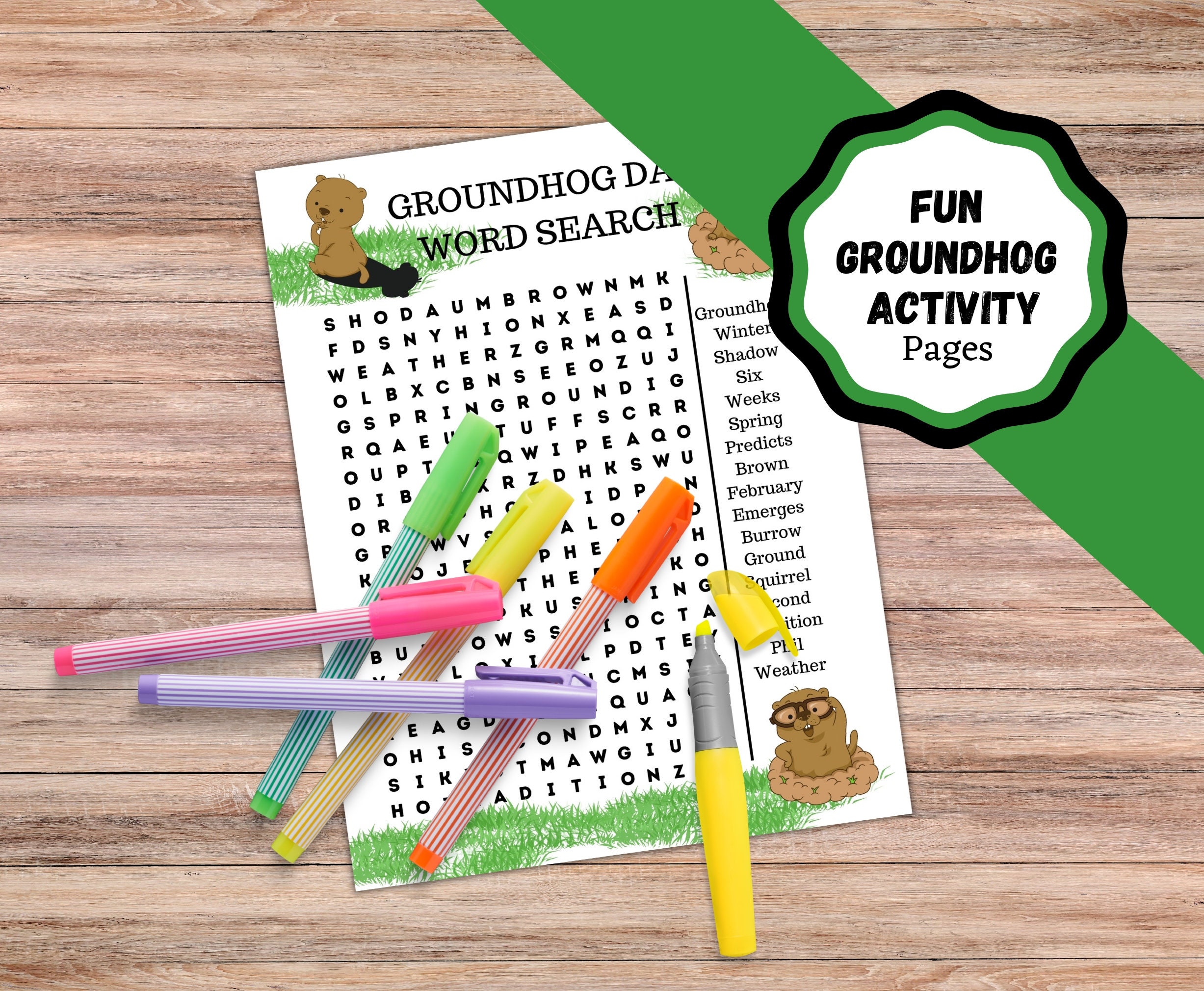 Printable Activity Pages for Groundhog Day, Match the Shadow, Vote on ...