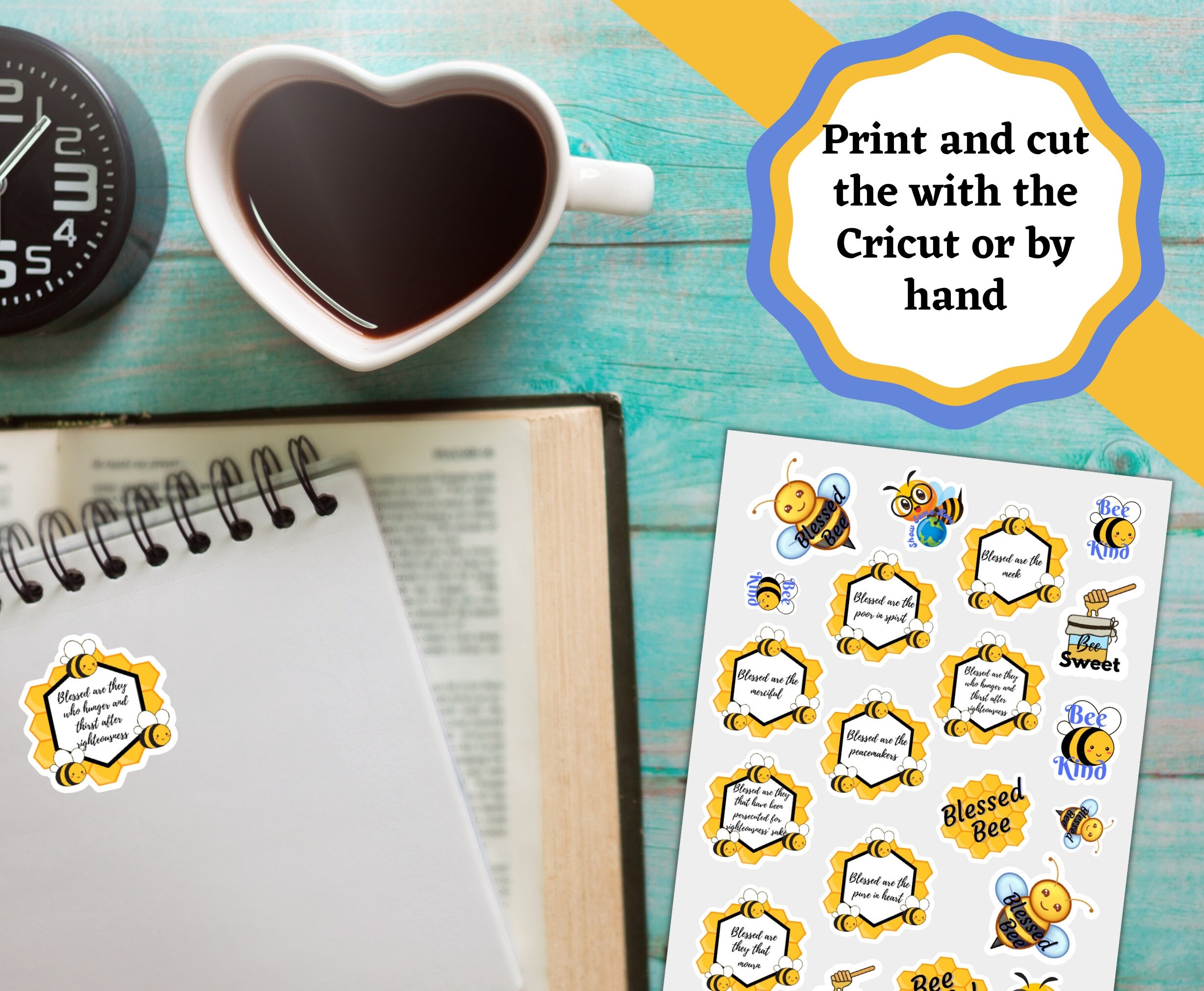 Beatitude Print and Cut Stickers. Beatitude Christian Stickers. Print ...