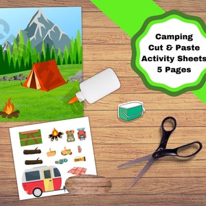 Camping Printable Cut and Paste Activities for Kids. - Etsy