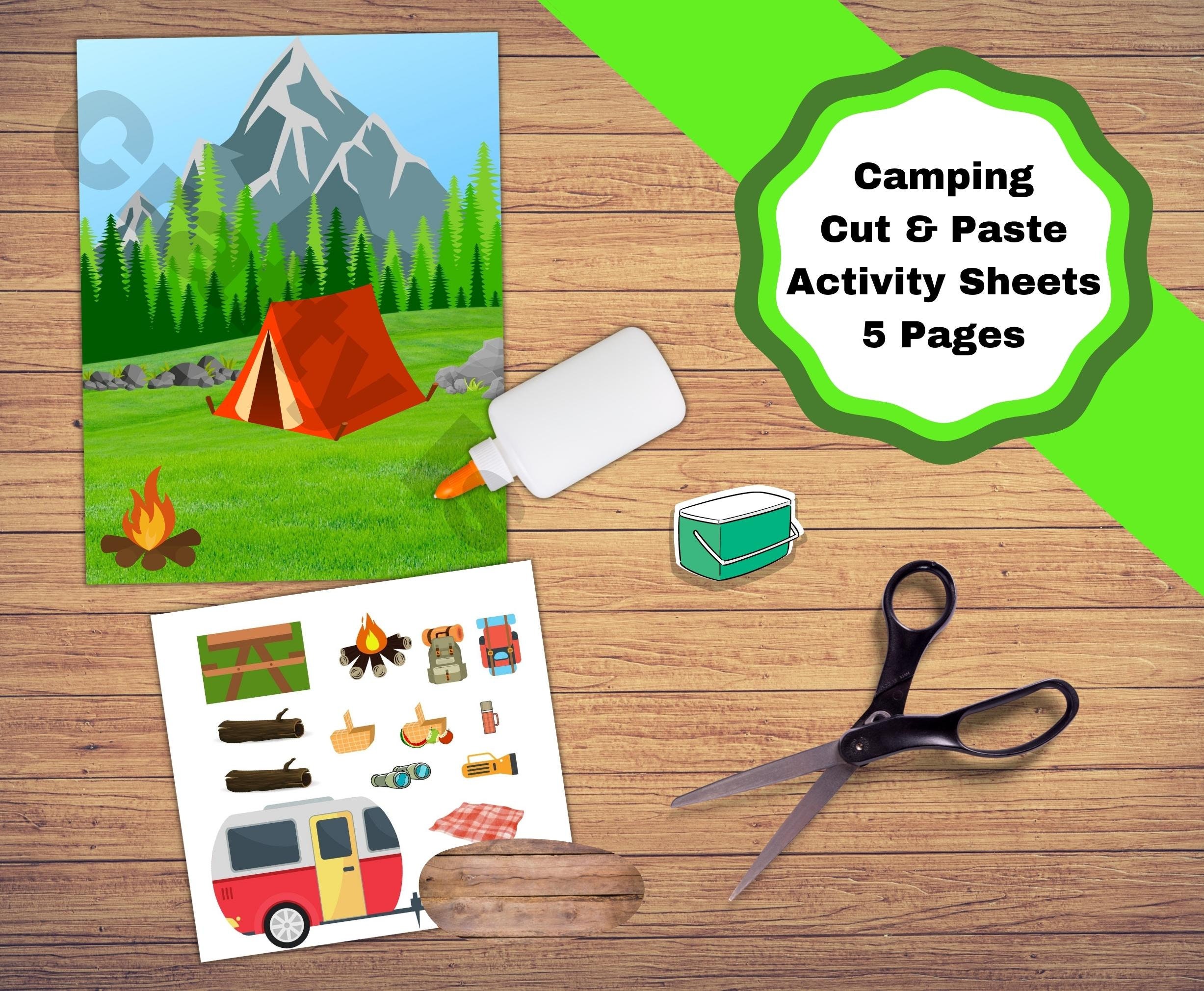 Camping Printable Cut and Paste Activities for Kids. - Etsy