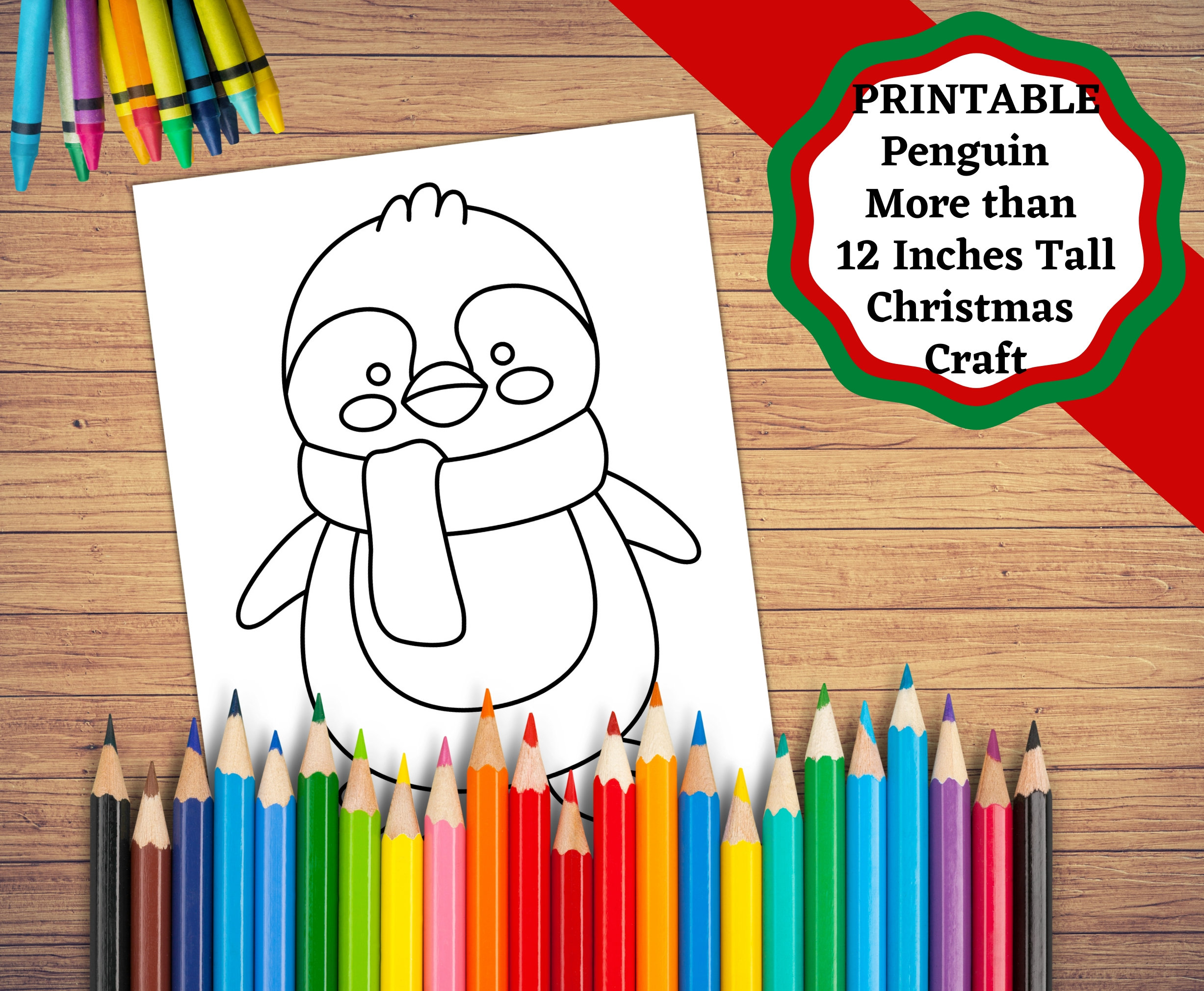 Winter Penguin, Printable Winter Christmas Cut and Past/glue Penguin ...