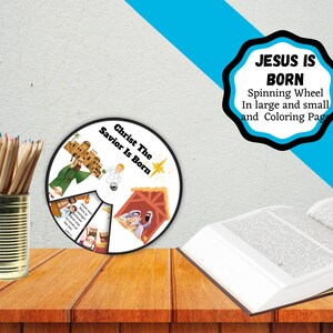 Printable Nativity Story Wheel Craft. Large and Small Spinning Wheel ...