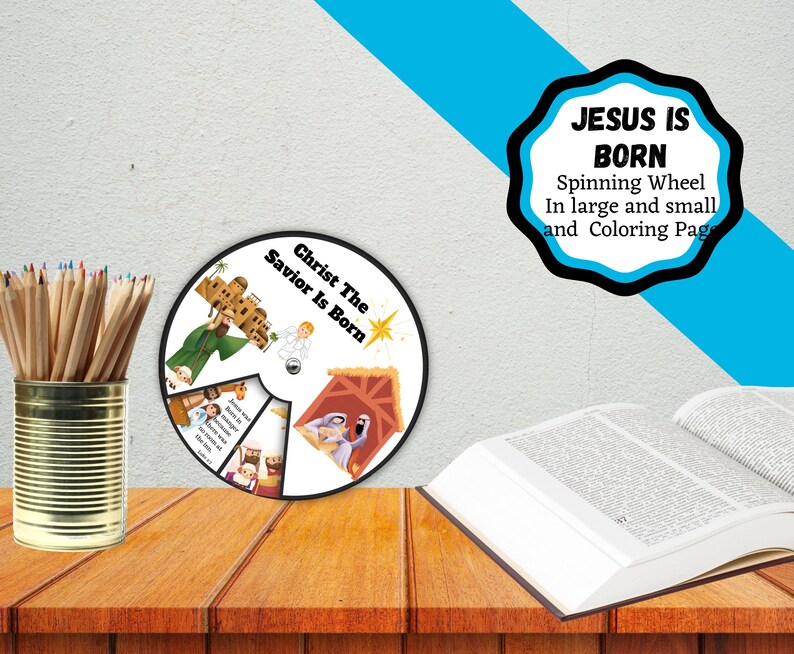 Printable Nativity Story Wheel Craft. Large and Small Spinning Wheel ...