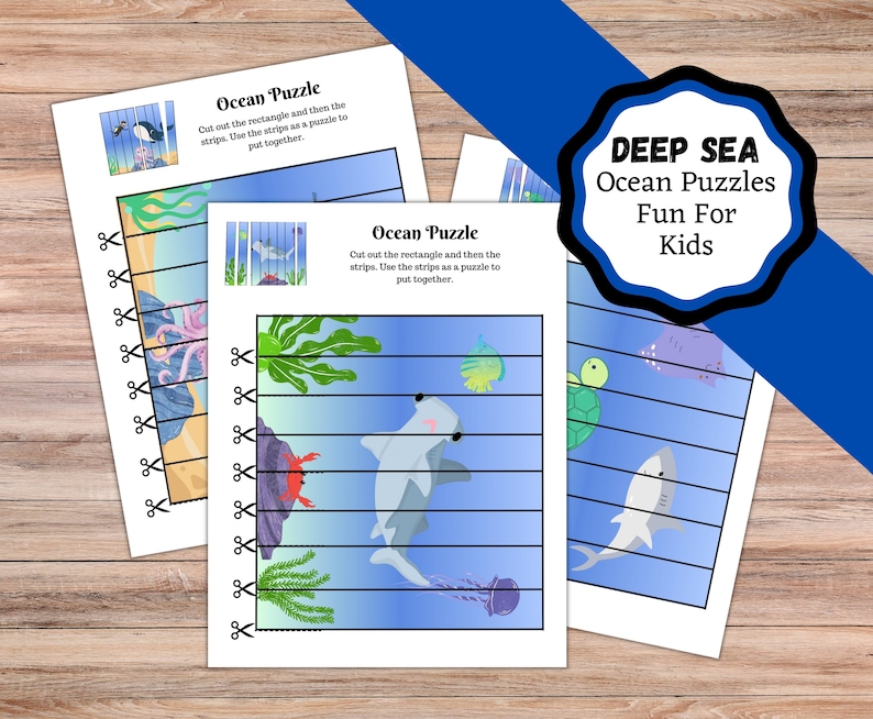 Printable Cut Apart Deep Sea Puzzle, Ocean Puzzle for Young Learners ...