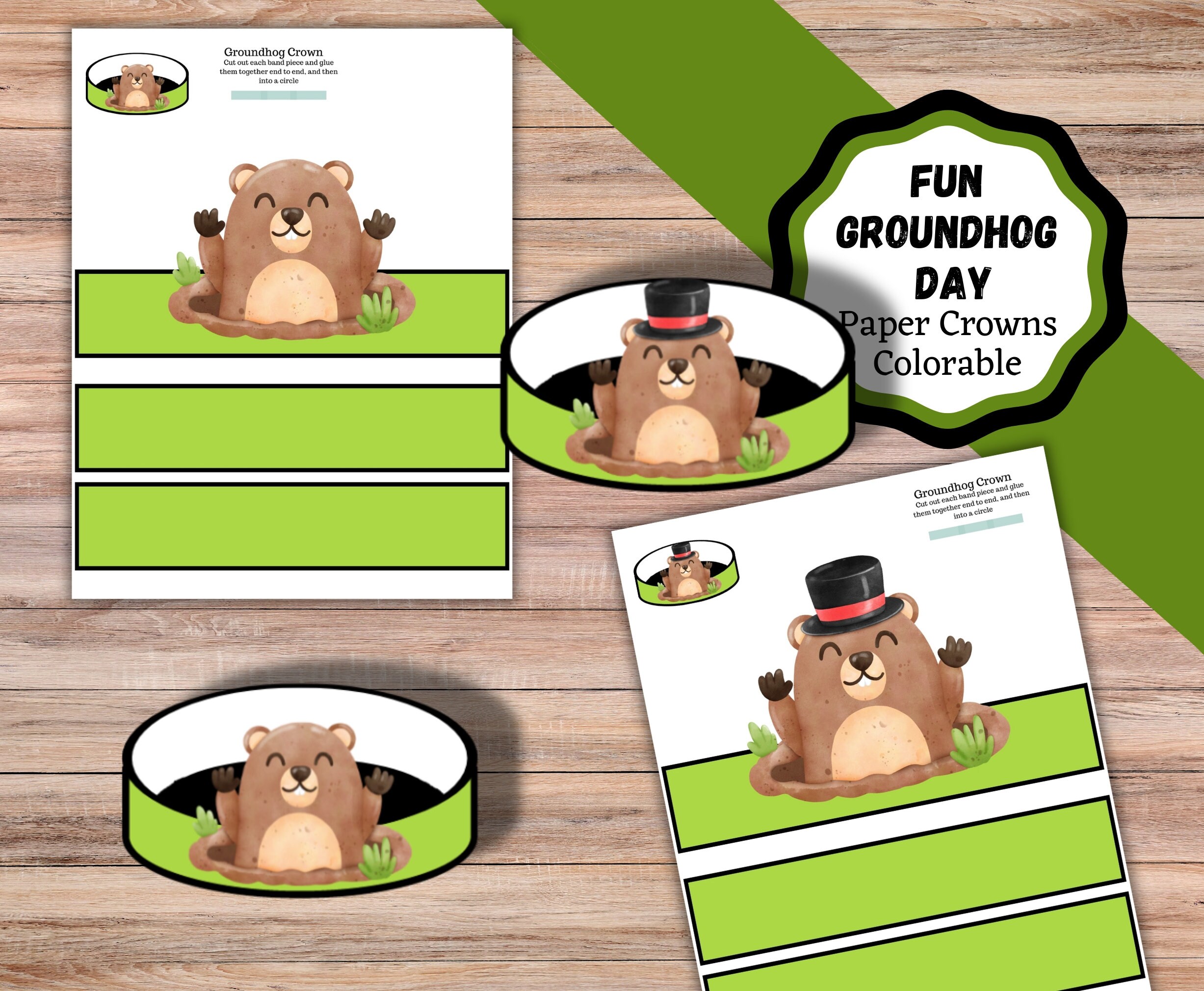 Printable Paper Crowns to Celebrate Groundhog Day. Have a Happy ...