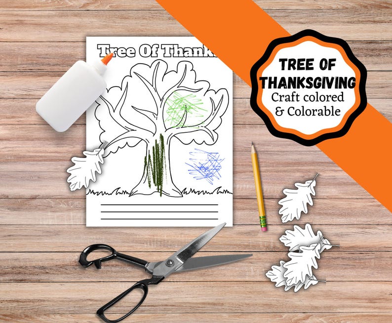 Tree of Thanksgiving, Printable Kids Craft About Showing What You Are ...