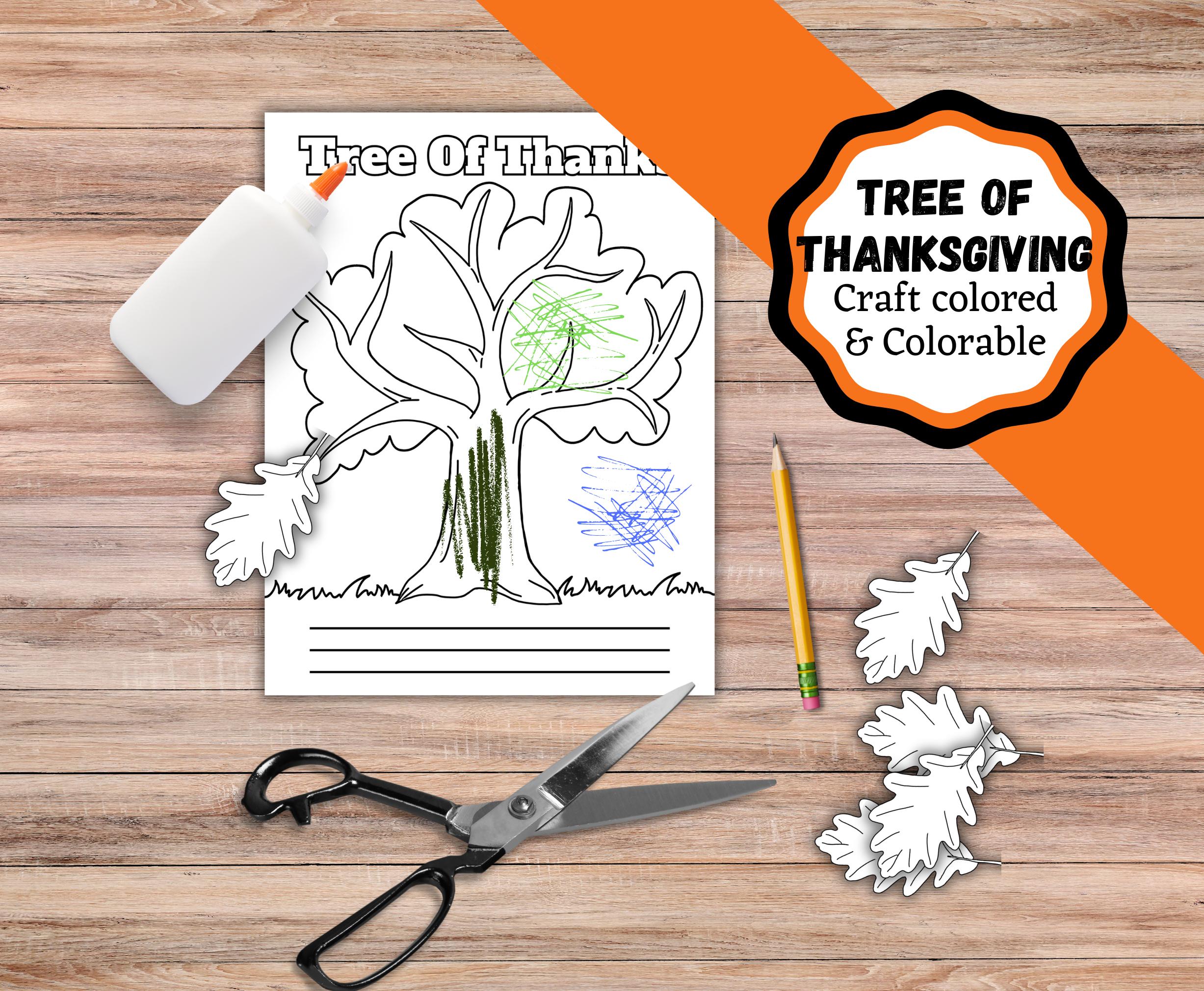 Tree of Thanksgiving, Printable Kids Craft About Showing What You Are ...
