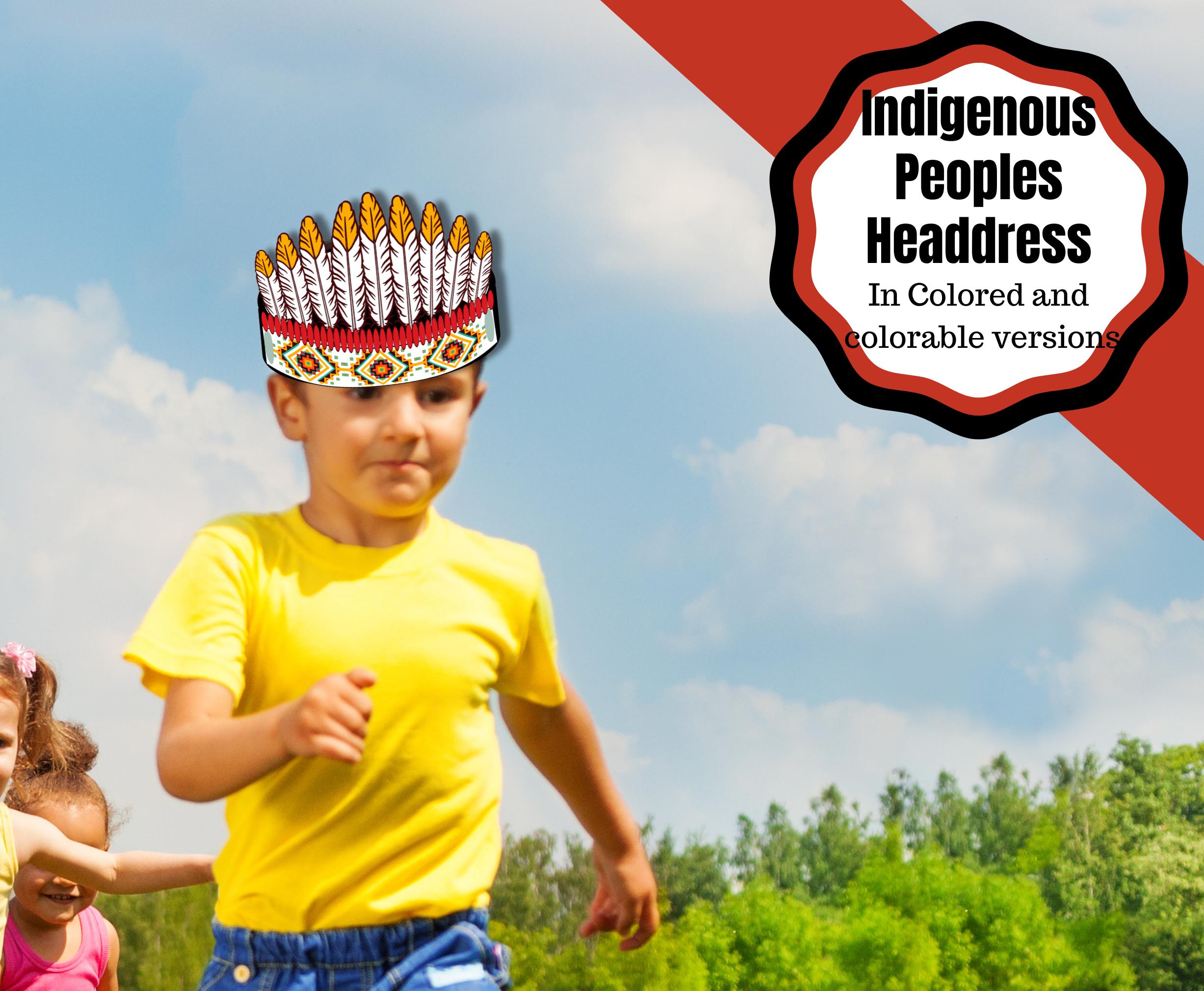 Indigenous People Headdress, Native American Headdress, Printable Paper ...