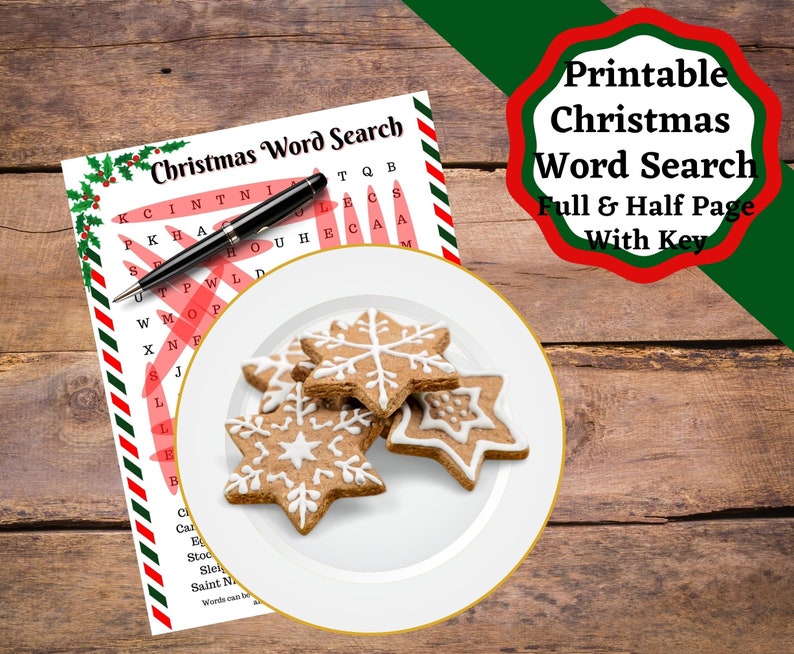 Christmas Printable Word Search in Full Page and Half Page Sizes. - Etsy