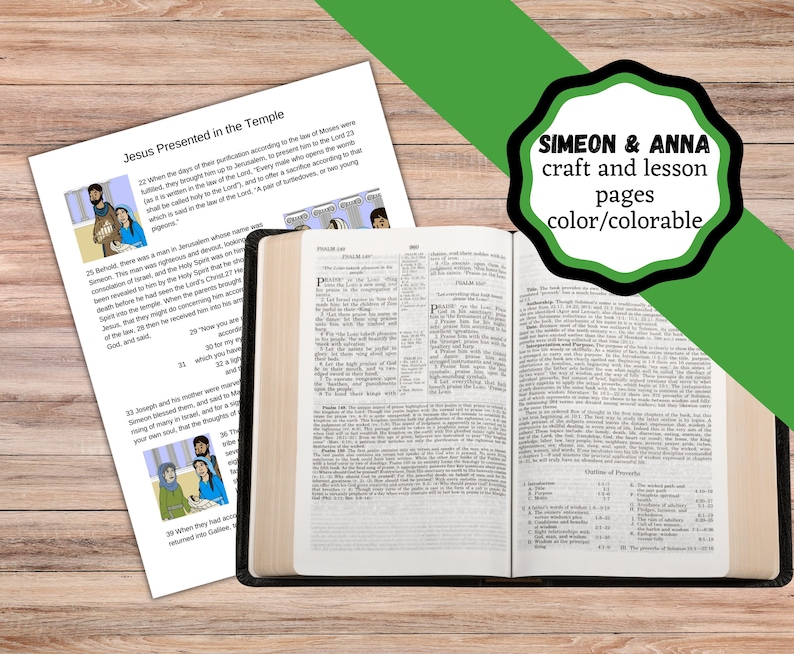 Printable Craft and Lesson for Jesus Presented at the Temple, Simeon ...
