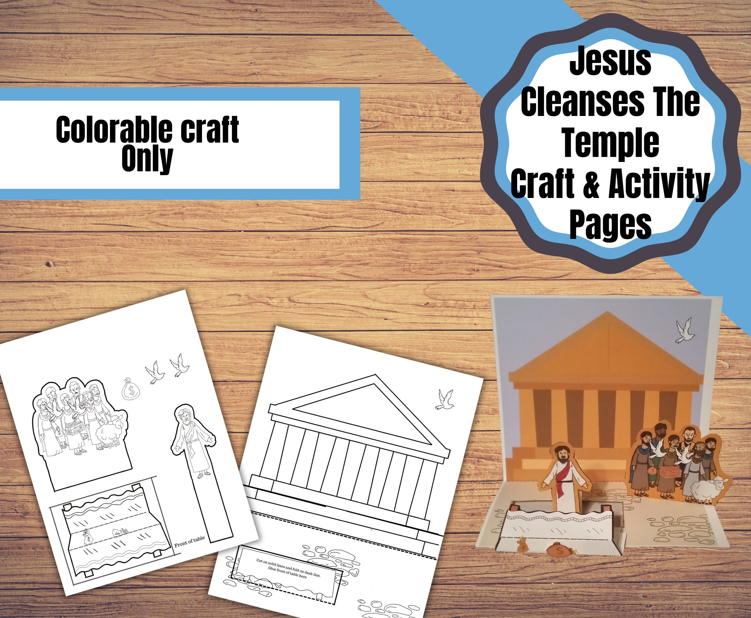 Printable, Jesus Cleanses the Temple Craft, Coloring, Scripture Pages ...