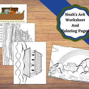 Noah's Ark Bundle, Printable Bible Lesson, Crafts, Coloring Pages ...