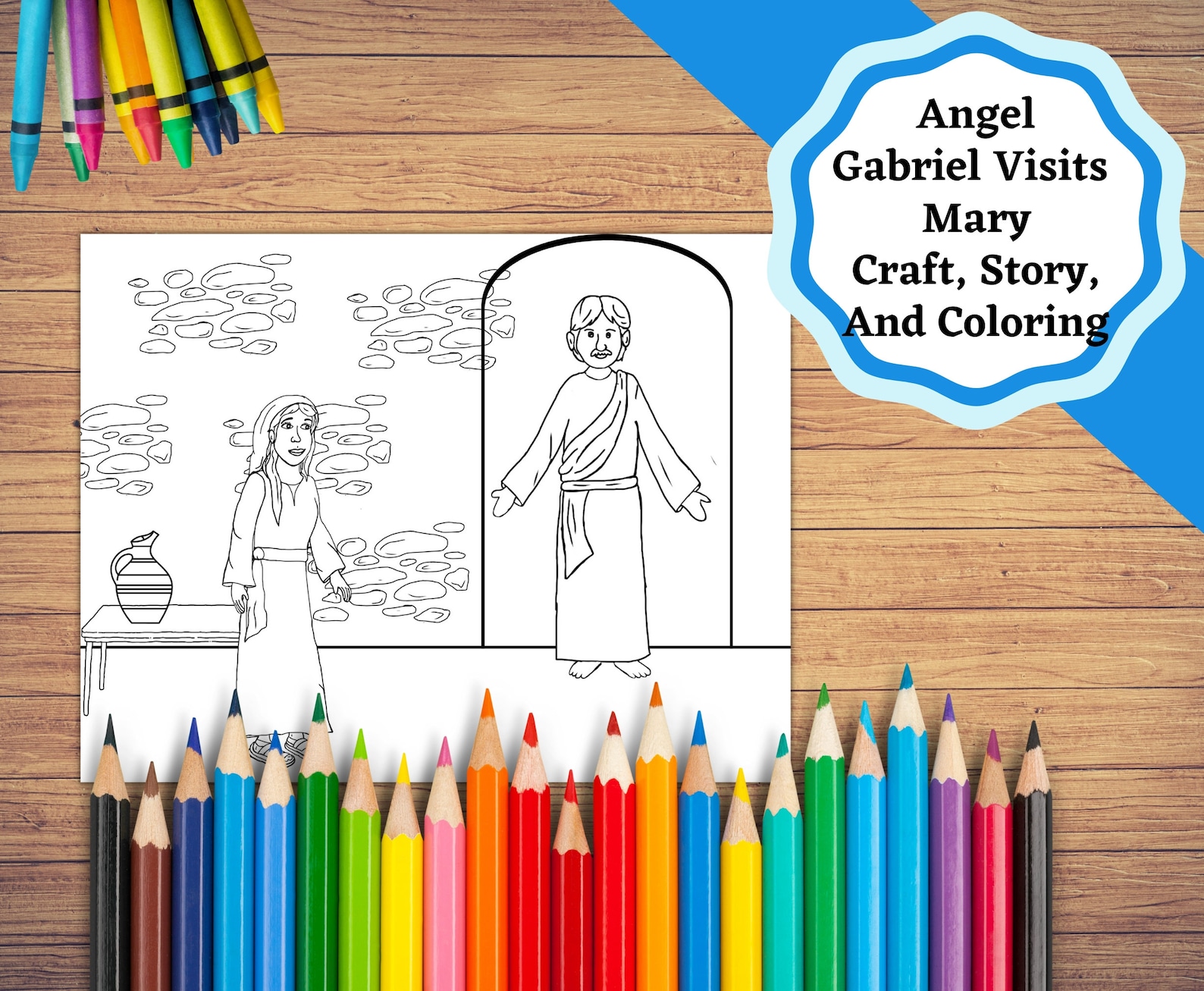 An Angel Visits Mary, Printable Birth of Christ, Mary Being Visited by ...