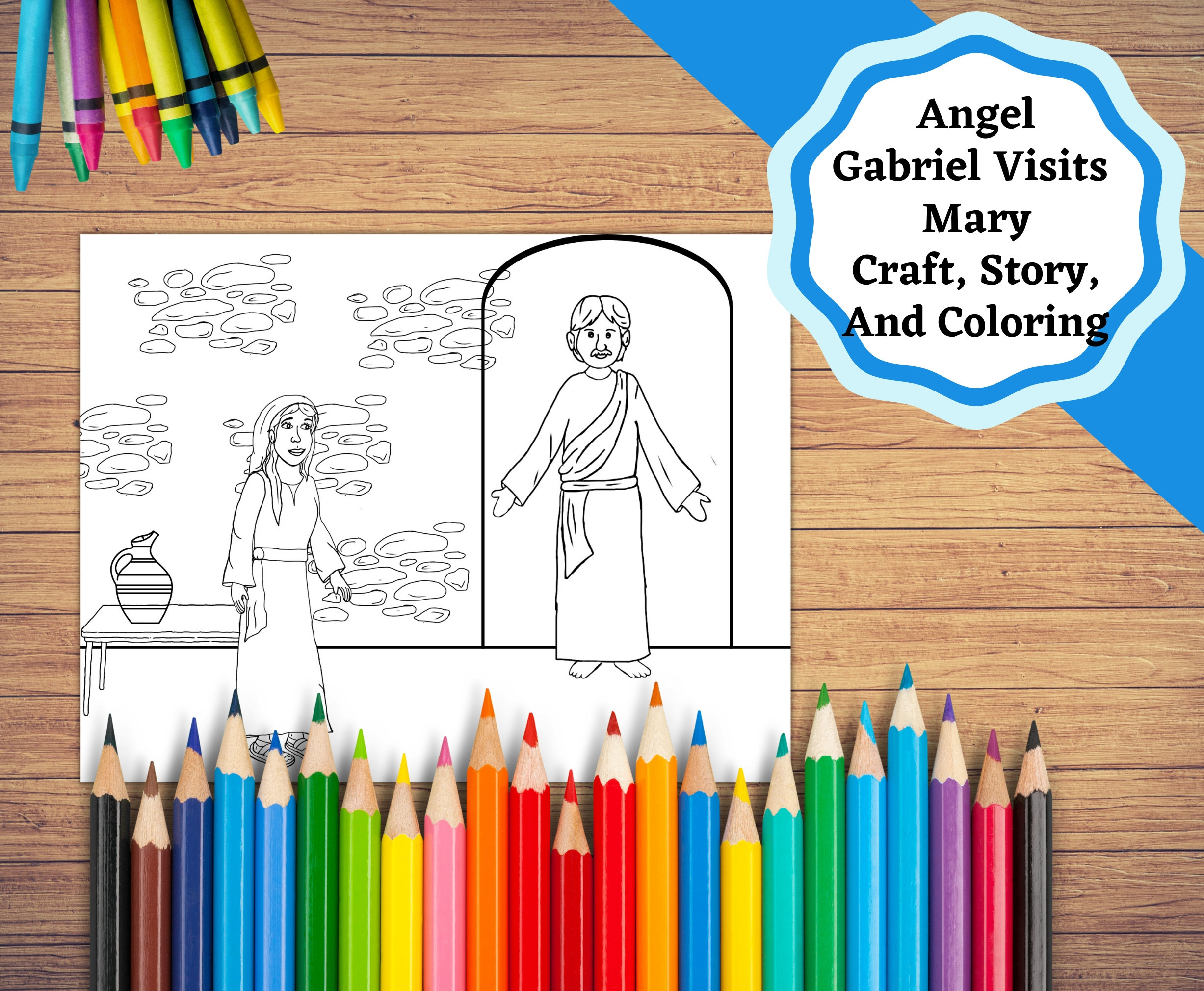 An Angel Visits Mary, Printable Birth of Christ, Mary Being Visited by ...