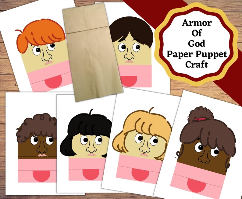 Printable Pages Armor of God. Pages to Create a Paper Bag Puppet With ...