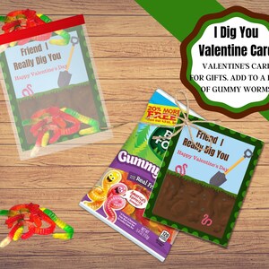 Printable Valentines Candy Cards, I Really Dig You Valentine Cards ...