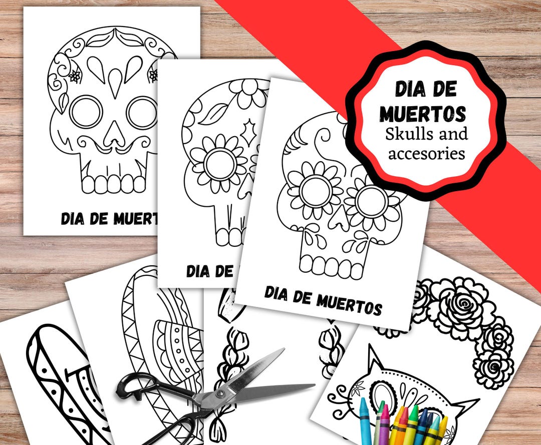 Printable Paper Skulls, Dia De Muertos Paper Skulls, Like Sugar Skulls ...