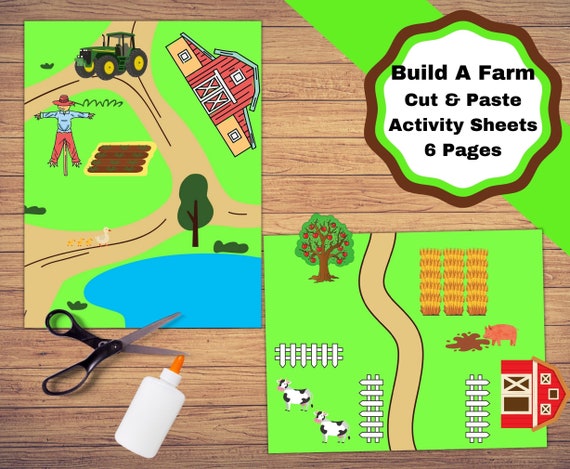 Build a Farm Printable Cut and Paste Pages to Create a Farm. - Etsy