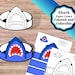 Printable Shark Crowns, Colored and Colorable Versions. Shark Craft ...
