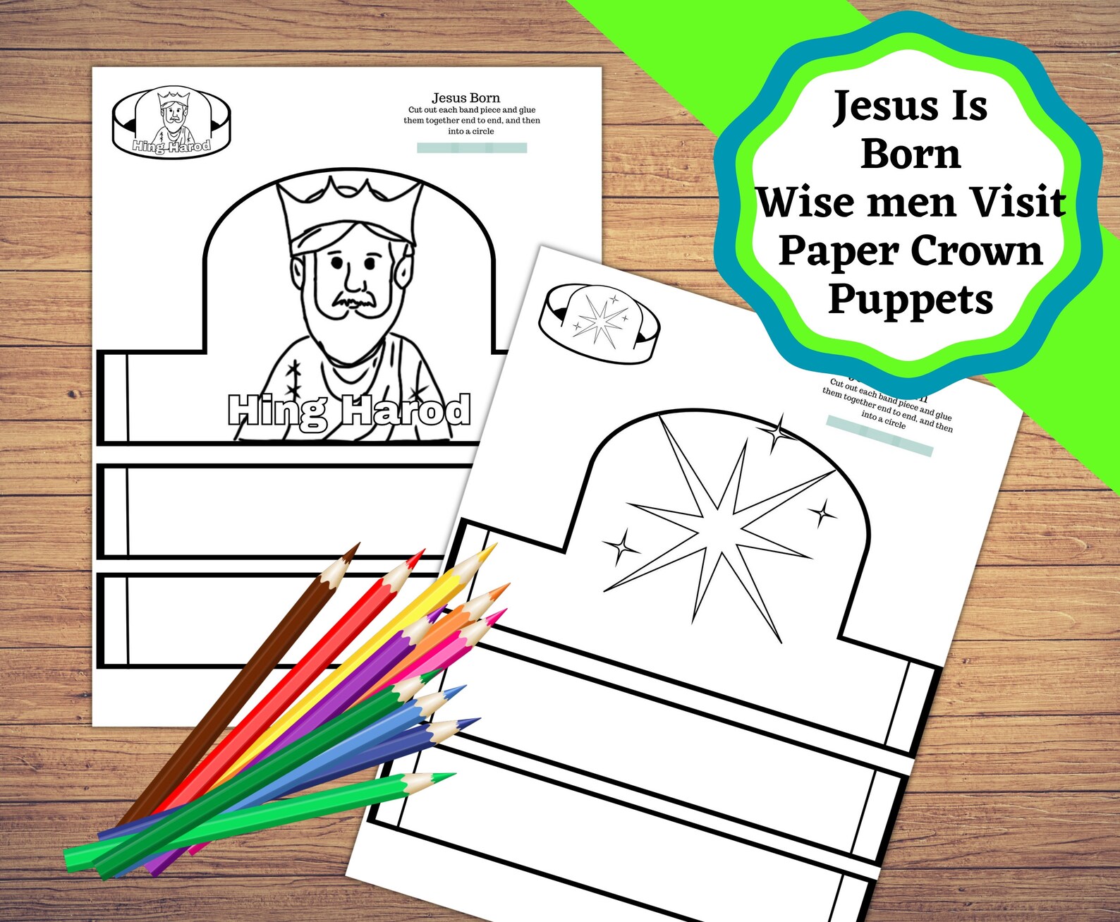 Printable Paper Crowns for the Bible Story of Jesus Being Born and ...