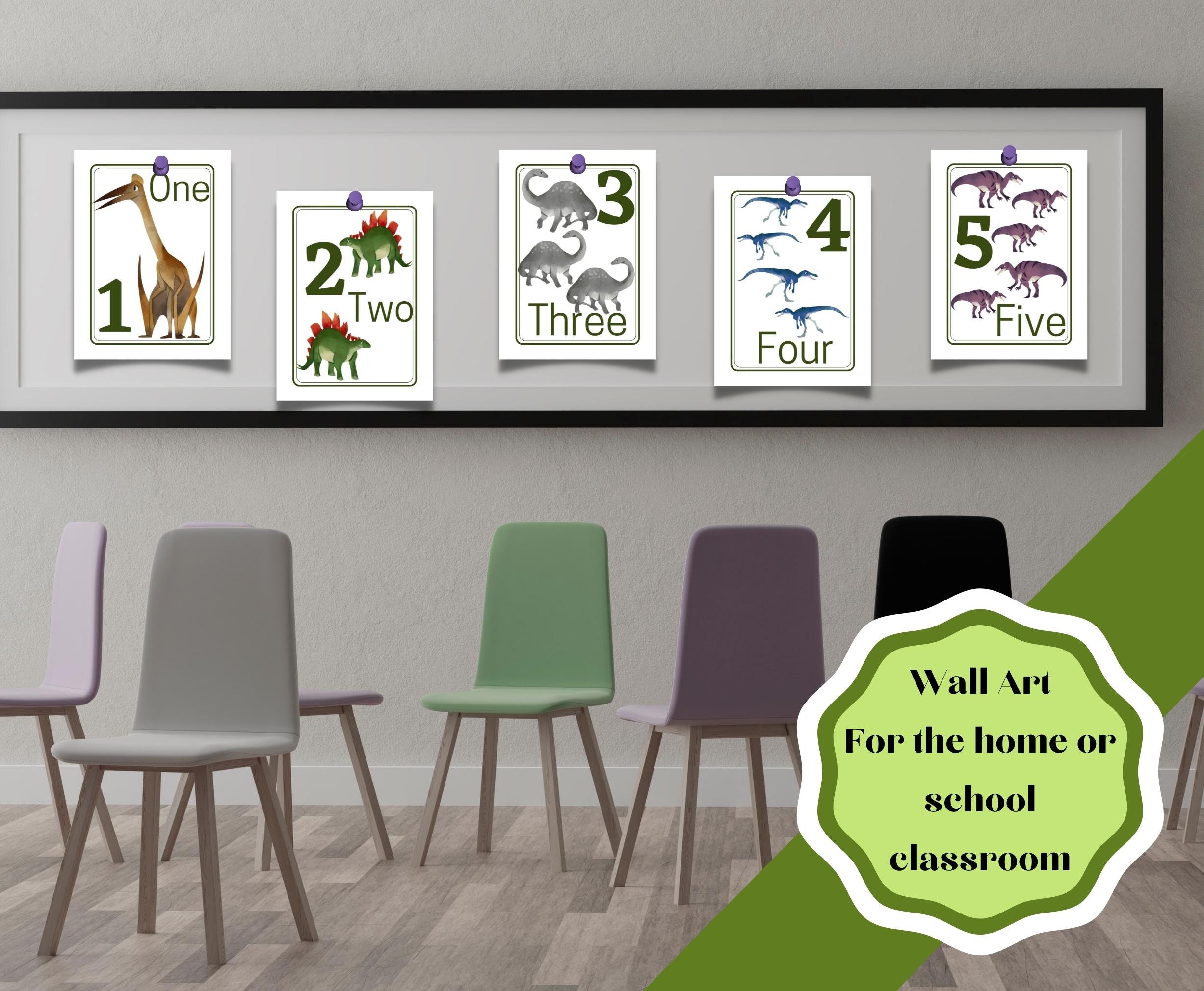 Dinosaur Themed Printable Counting/ Number Cards for the Young Learner ...