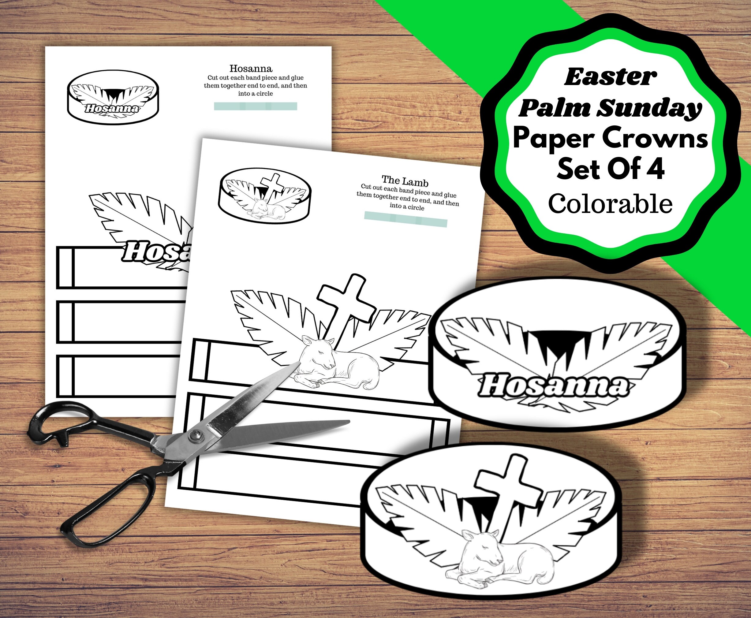 Printable Paper Crowns for Palm Sunday and Easter That Are Colorable ...