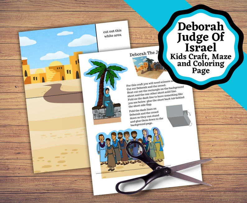 Printable Kids Bible Craft About Deborah the Judge of Israel. Bible ...
