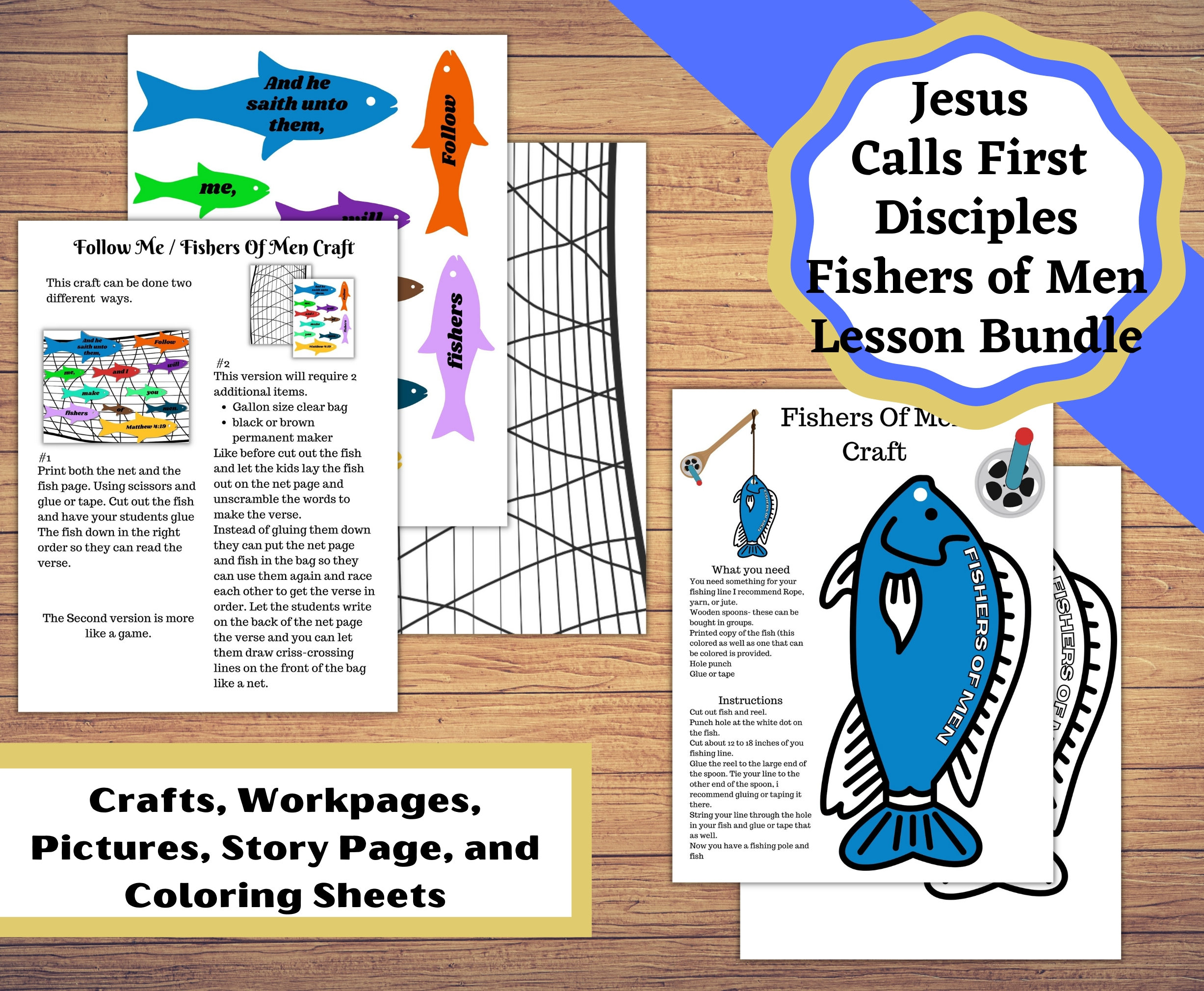 Jesus Calls His First Disciples, Printable Fishers of Men Bible Lesson ...