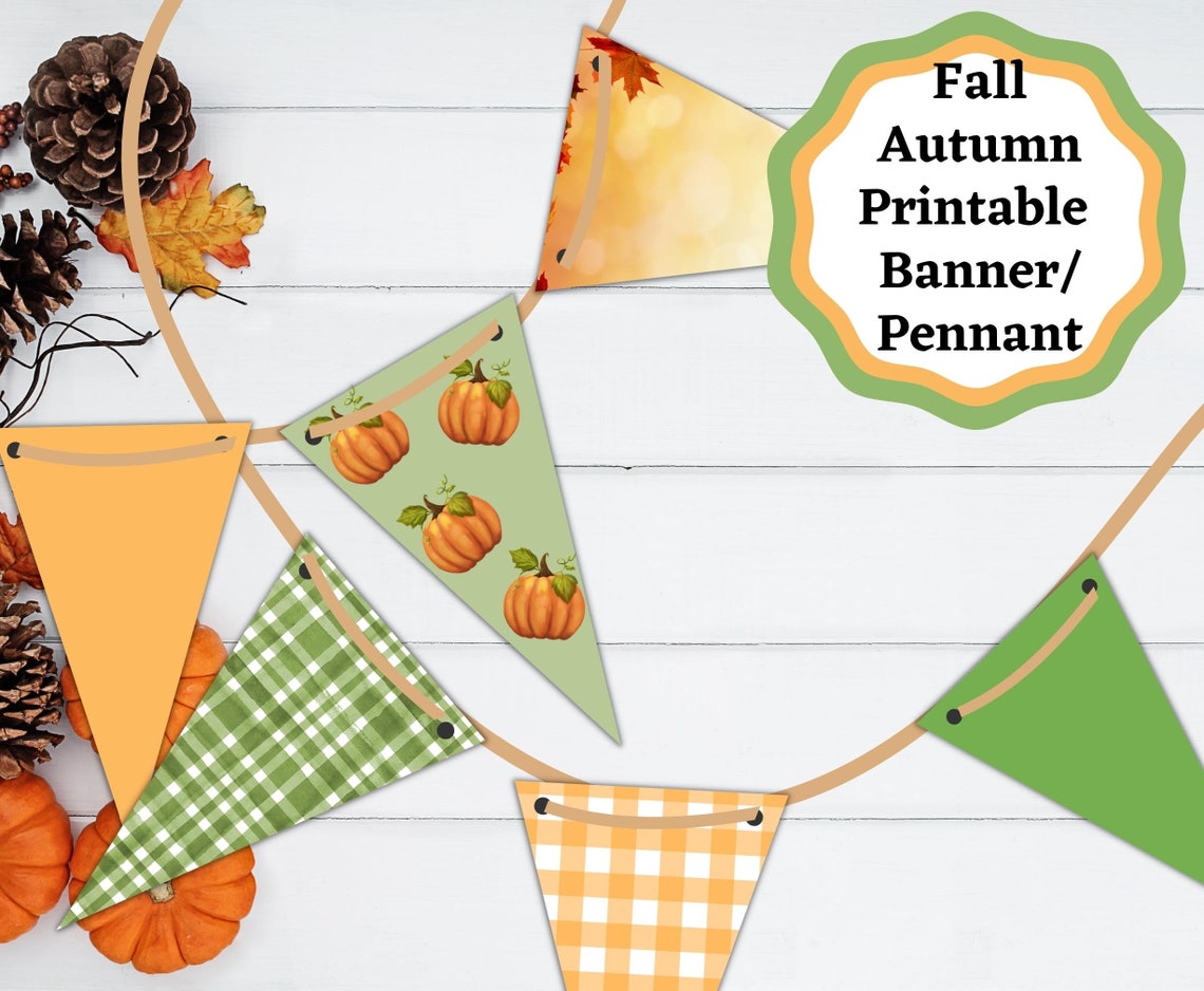 Fall Autumn Banner/pennant, Printable Fall Decoration - Etsy