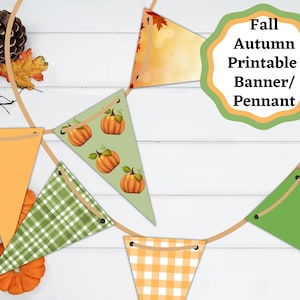 Fall Autumn Banner/pennant, Printable Fall Decoration - Etsy