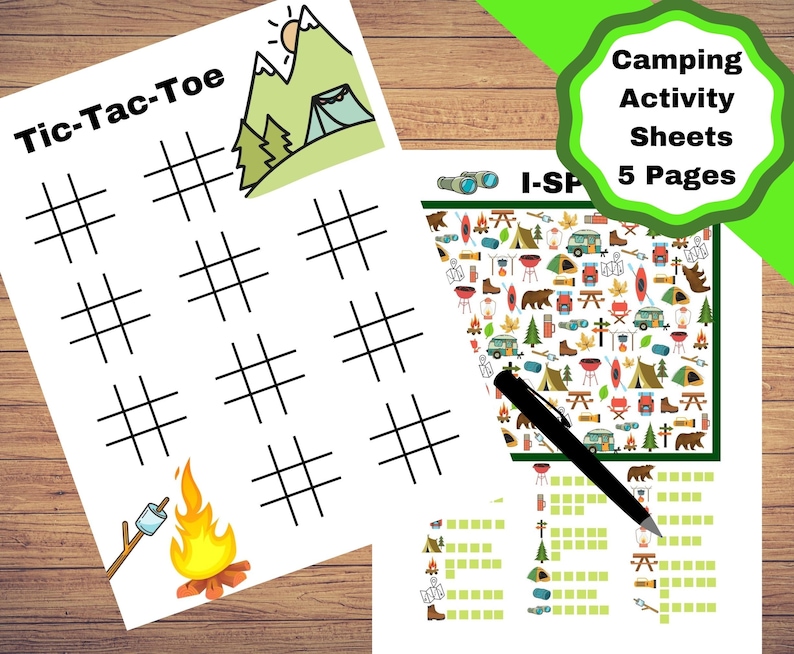 Printable Camping Themed Games and Activity Sheets, Camping Coloring ...