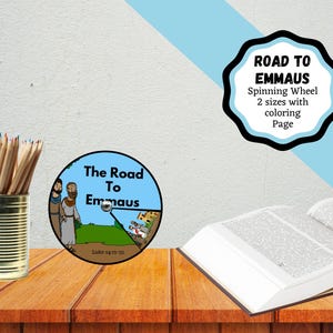 Road to Emmaus Printable Kids Bible Craft. Bible Spinning Wheel Craft ...