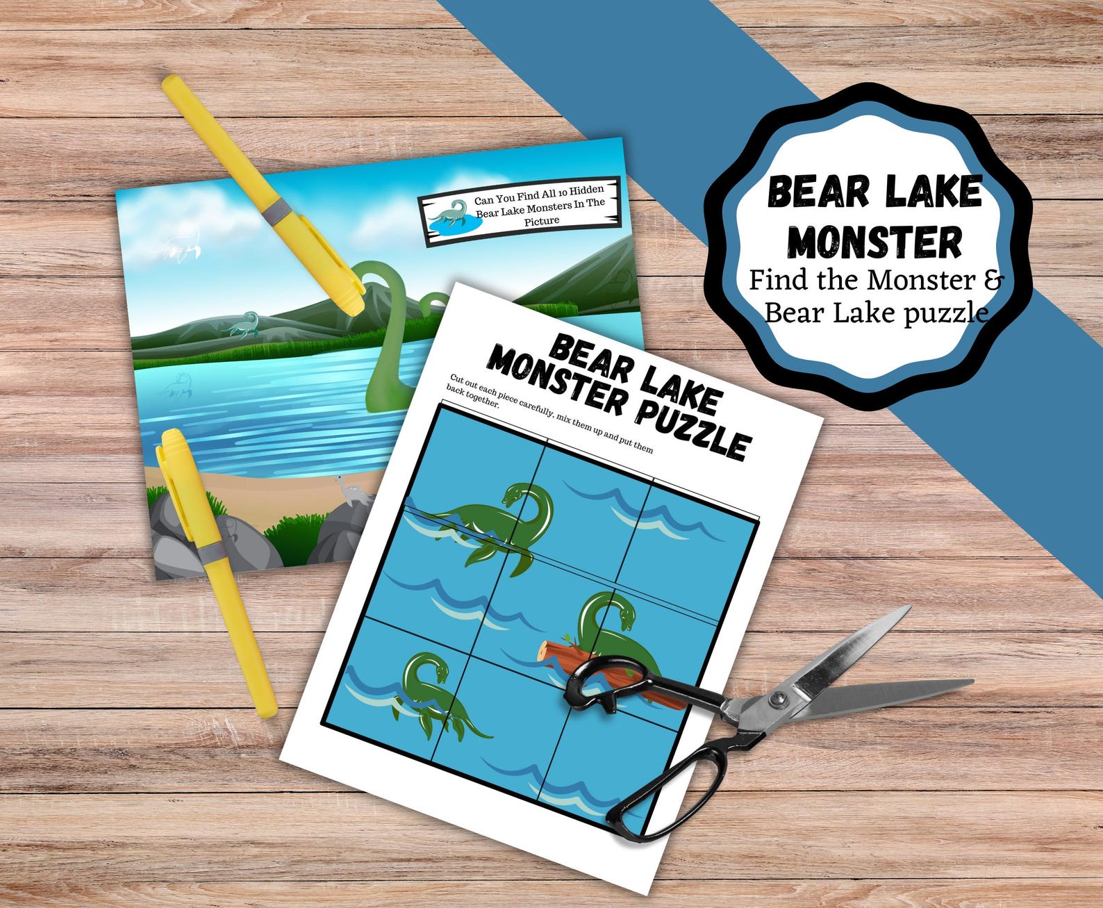 Bear Lake Monster Printable Games, Find the Hidden Bear Lake Monster ...