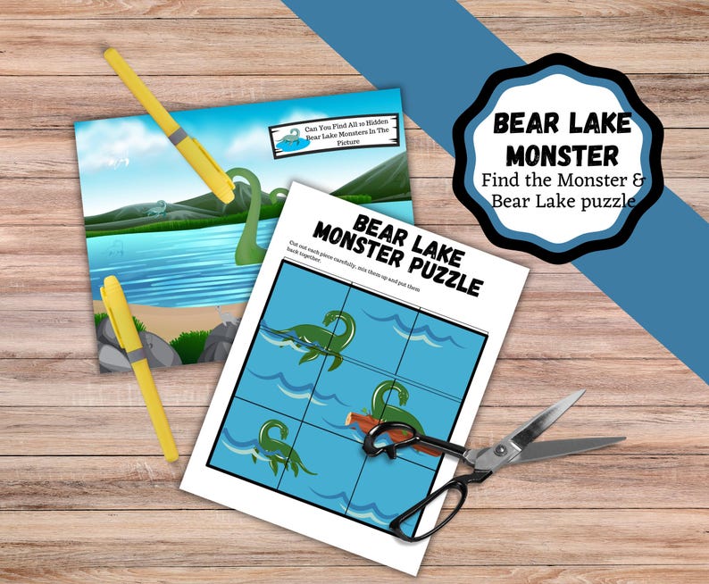 Bear Lake Monster Printable Games, Find the Hidden Bear Lake Monster ...