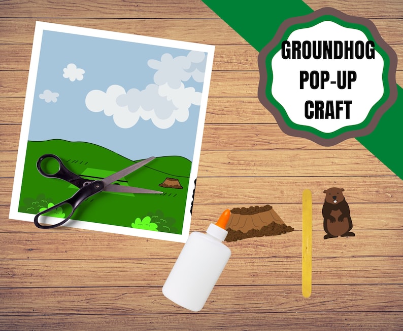 Printable Groundhog Pop-up Craft, Groundhogs Day Kids Craft, Kids ...