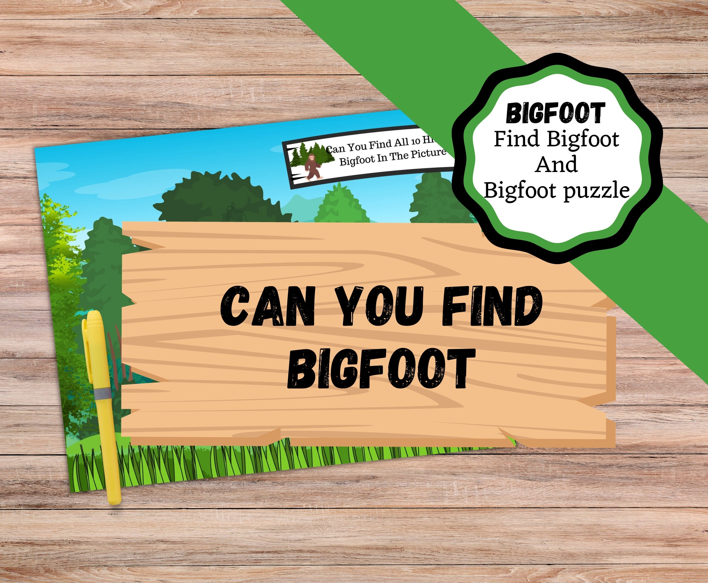 Bigfoot Printable Games, Find the Hidden Bigfoots, and a Cut a Part ...
