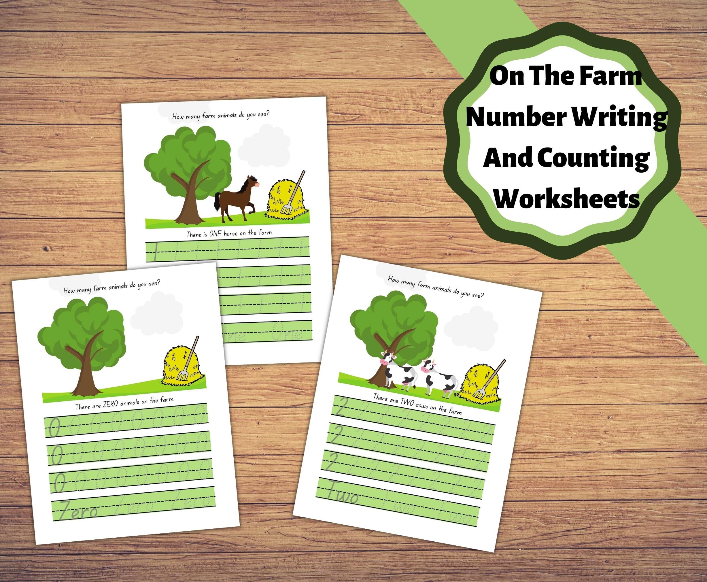 Number Writing, Practice Worksheets. Counting and Writing Helper and ...