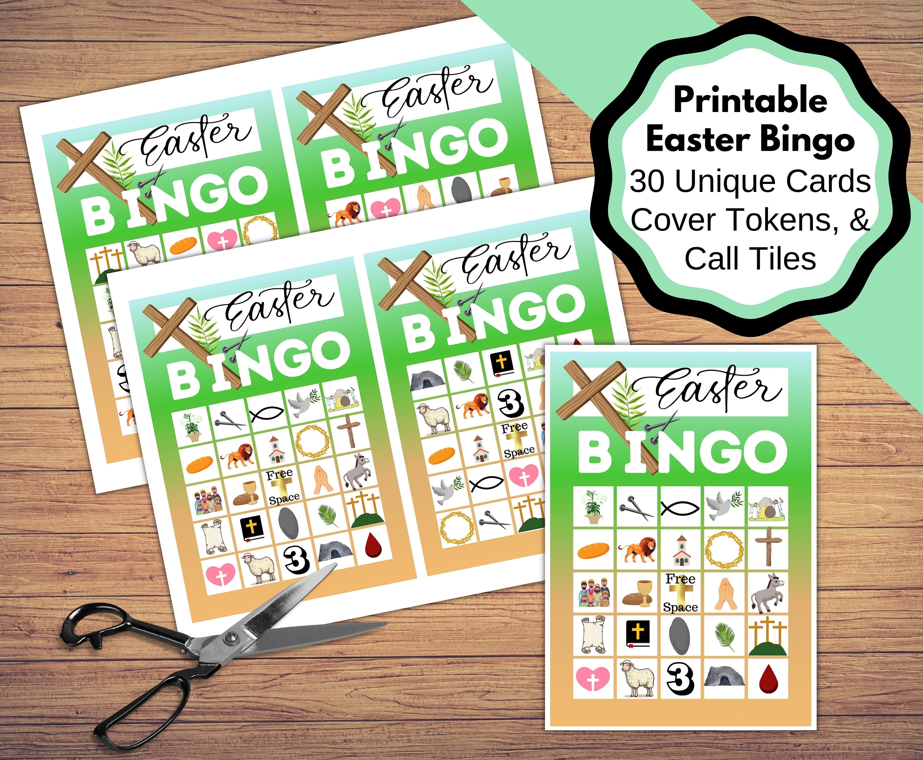 Printable Easter Themed Bingo, Christian Easter Themed Printable Bingo ...