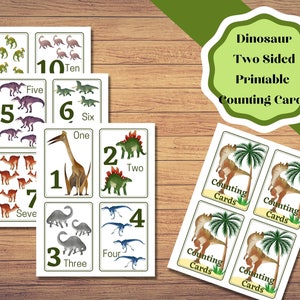 Dinosaur Themed Printable Counting/ Number Cards for the Young Learner ...