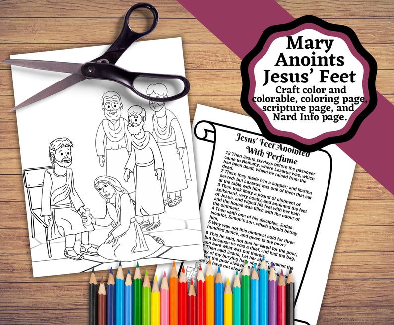 Mary Anoints Jesus Feet With Perfume. Jesus' Feet Anointed With Perfume ...