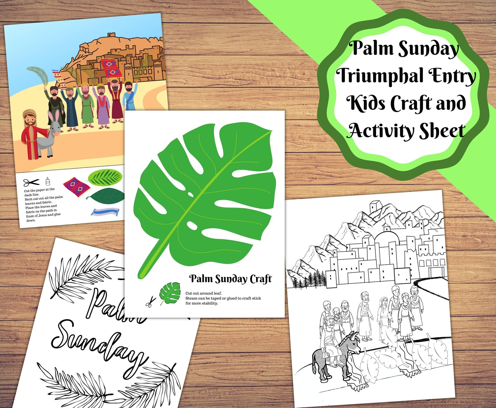 Triumphal Entry Activity Sheets, Palm Sunday Craft, Jesus Entering ...