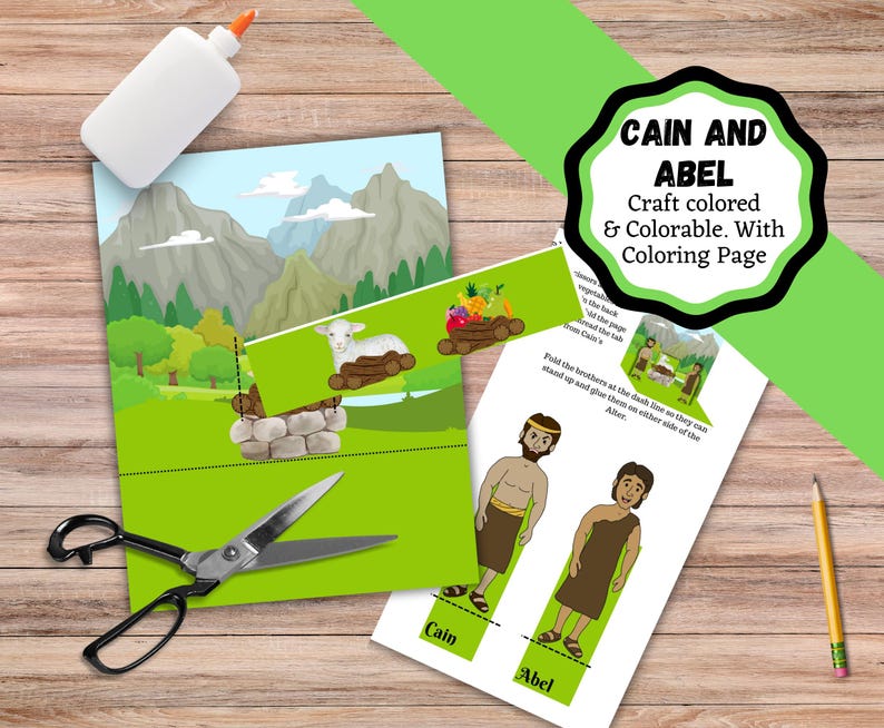 Cain and Abel Printable Kids Sunday School Craft. Cain and Abel Craft ...