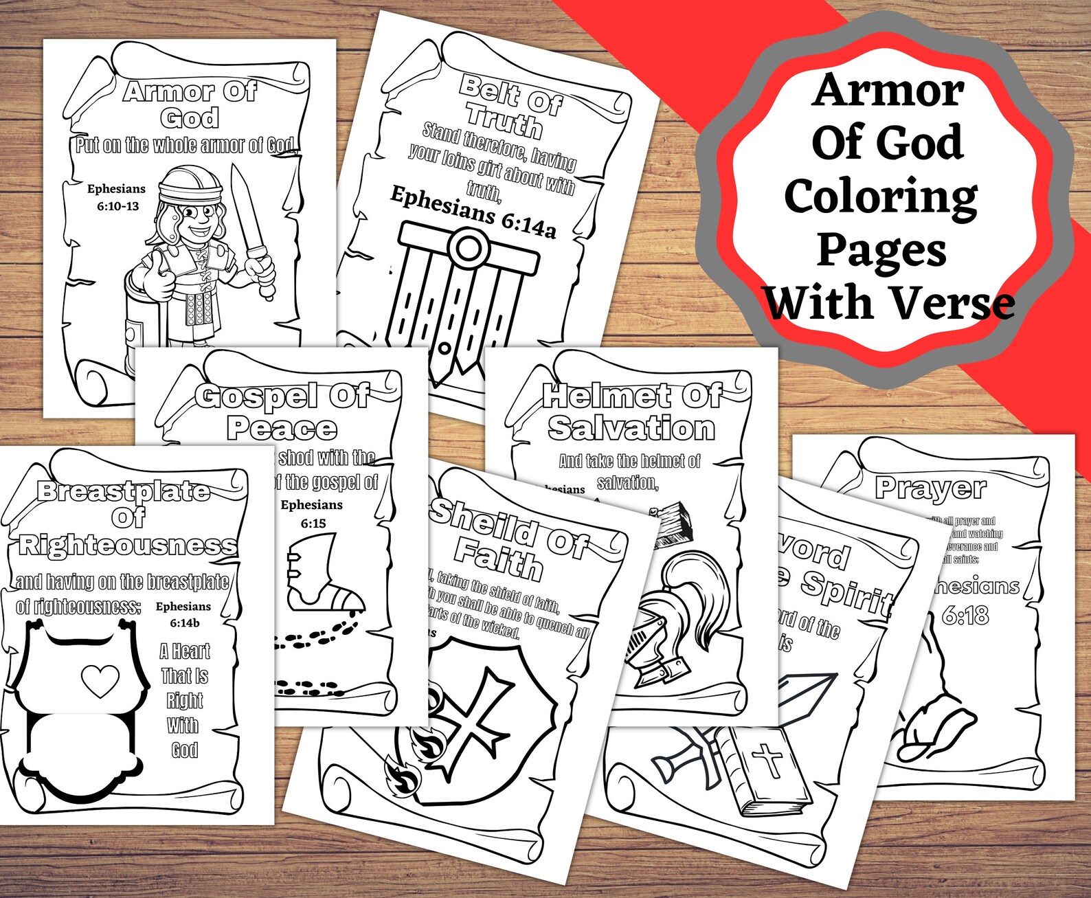 Printable Coloring Pages for the Armor of God. Armor of God Coloring ...