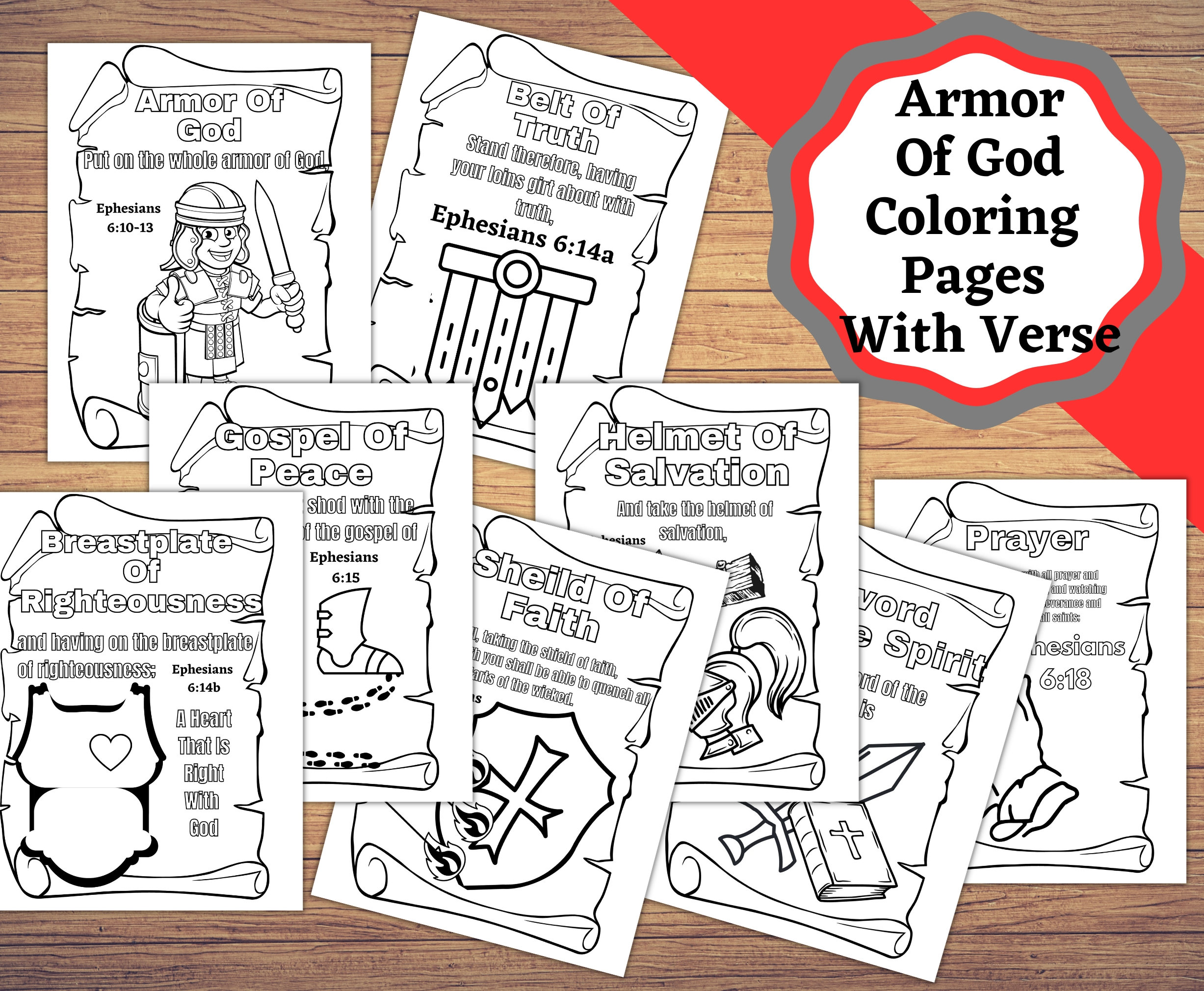 The Breastplate Of Righteousness Coloring Pages