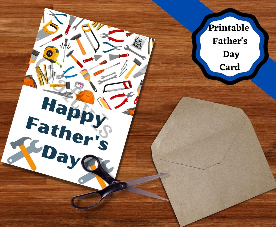 Printable Father's Day Card, Tool Themed - Etsy