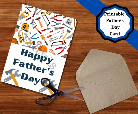 Printable Father's Day Card Tool Themed - Etsy