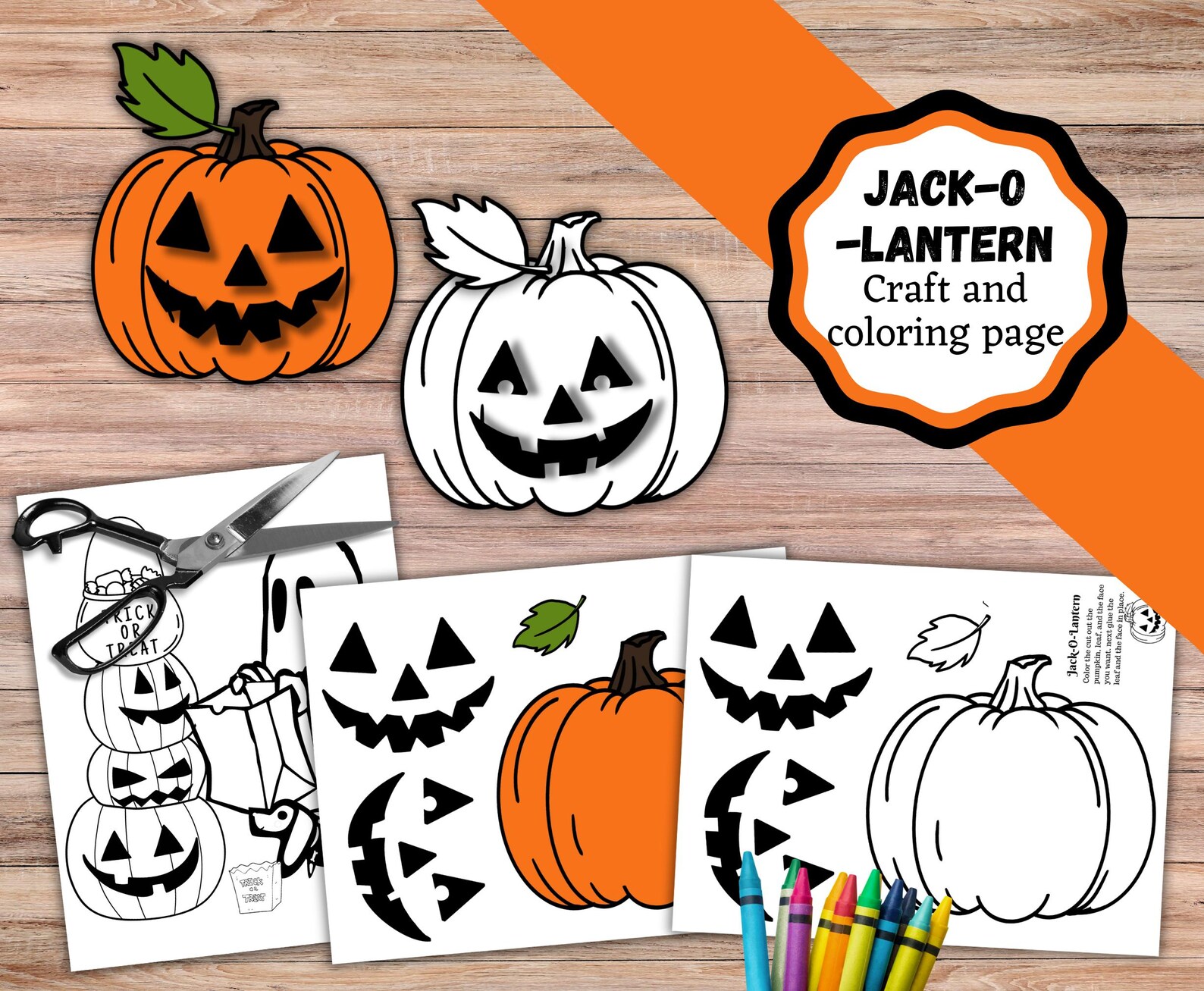 Jack-o-lantern Craft, Printable Pumpkin/jack-o-lantern Craft That is ...
