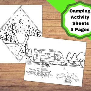 Printable Camping Themed Games and Activity Sheets, Camping Coloring ...