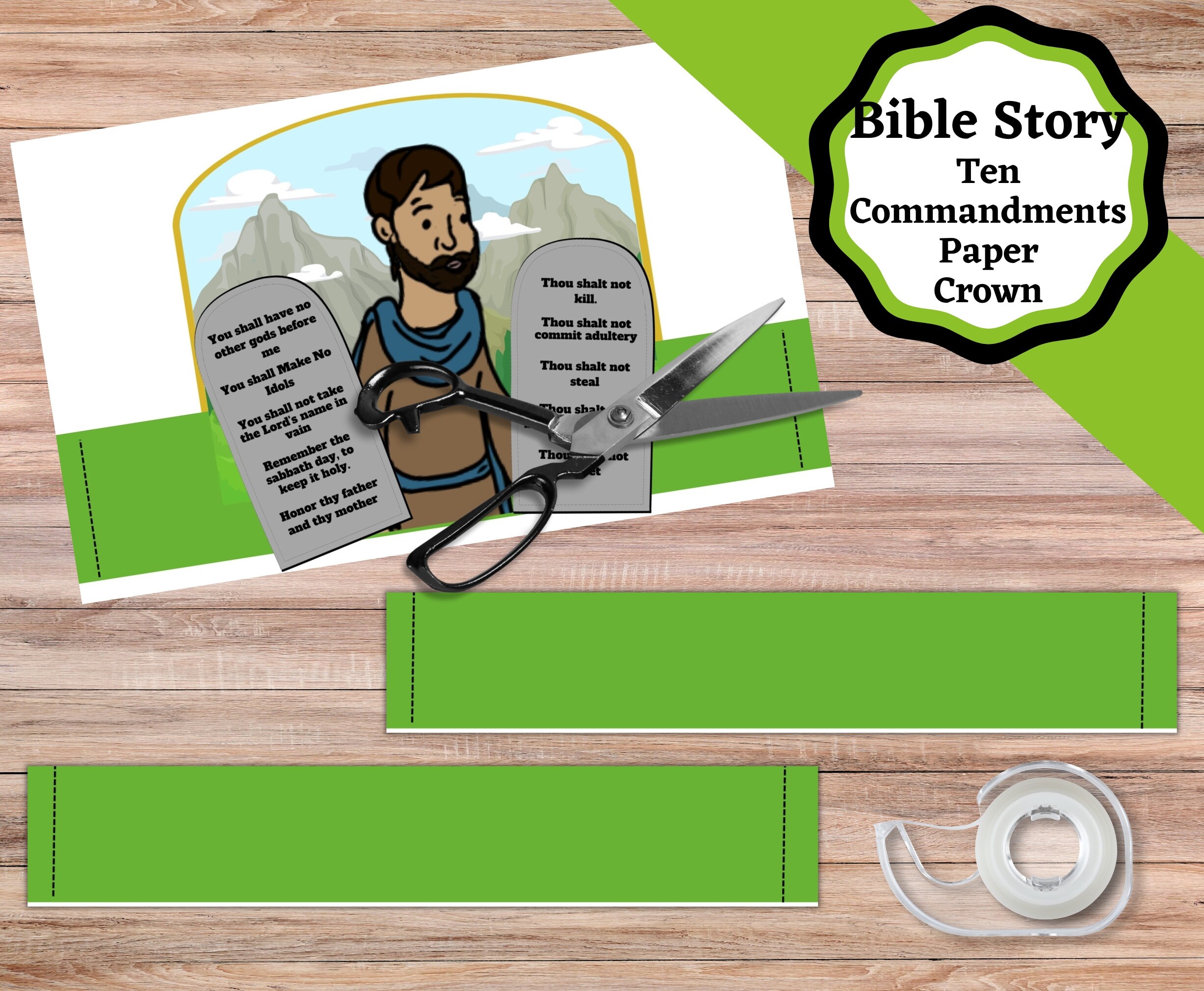 Printable 10 Commandments Paper Crown Craft for Kids. Paper Head Band ...