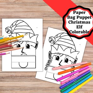 Printable Paper Bag Elf Puppet. This is a Colorable Elf Printable to ...
